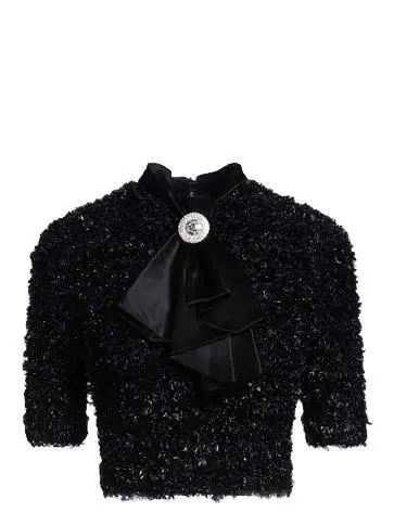 Balmain Knitted Embellished Sweater - Black
