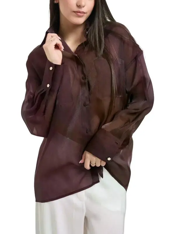 Liu Jo Organza Button-down Shirt - Brown