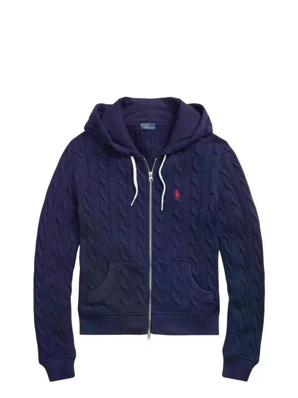 Polo Ralph Lauren Cable-knit Zip-up Hoodie - Blue