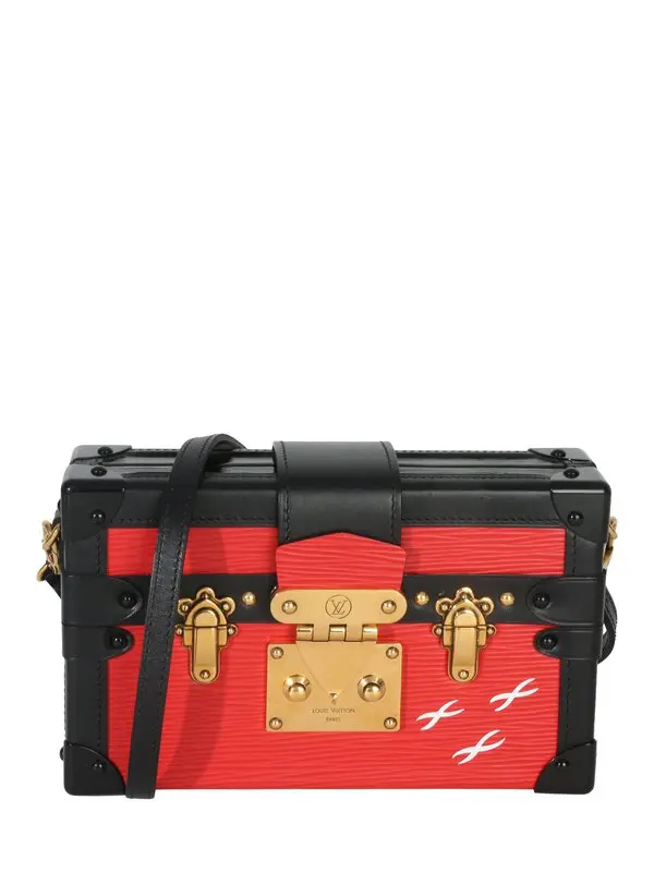 LOUIS VUITTON Black Epi Petite Malle - Red