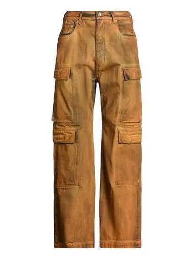 Rick Owens Rust Cotton Cargo Jeans - Red