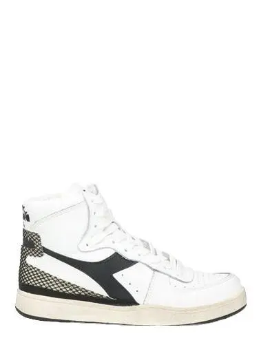 DIADORA HERITAGE Pebbled Leather High-top Sneakers - White