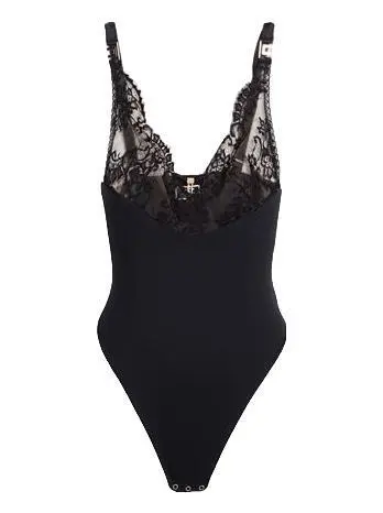 Elisabetta Franchi Bodysuit In Polyamide And Elastane - Black
