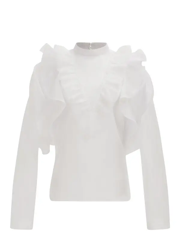 Aje Rowan Ruffled Top - Ivory