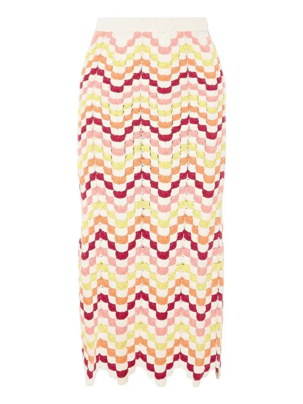Escvdo Safi Crocheted Cotton Midi Skirt - Multi