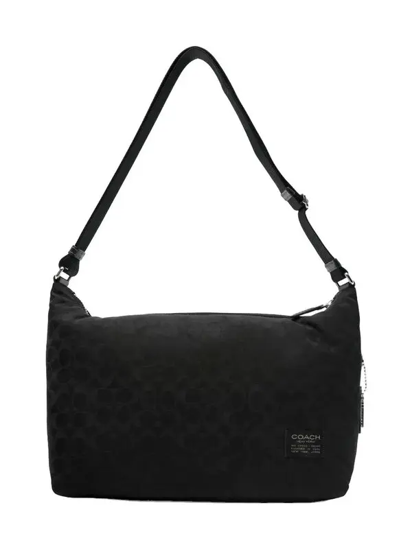 COACH Patterned Key-charm Shoulder Bag - Black
