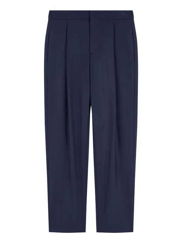 Giorgio Armani Wool And Cashmere Chevron Trousers - Blue