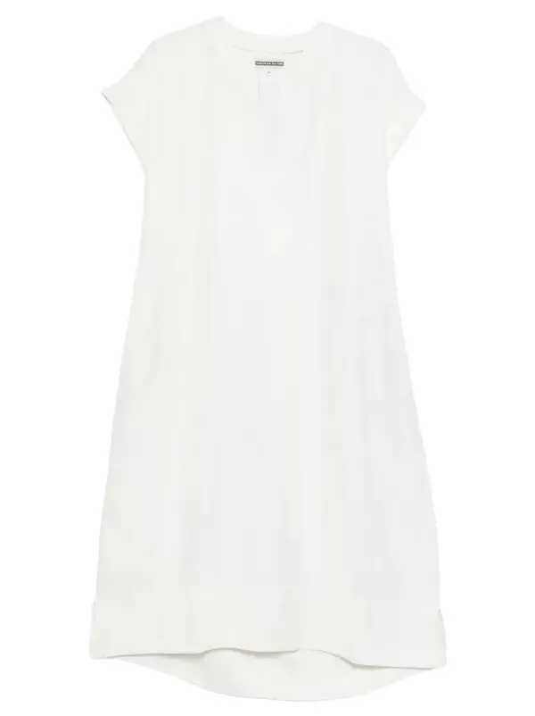 European Culture V-neck Midi Dress - White