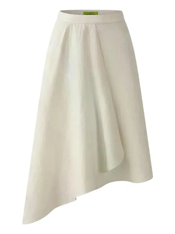Shanghai Tang Textured Skirt With Asymmetric Hem - White