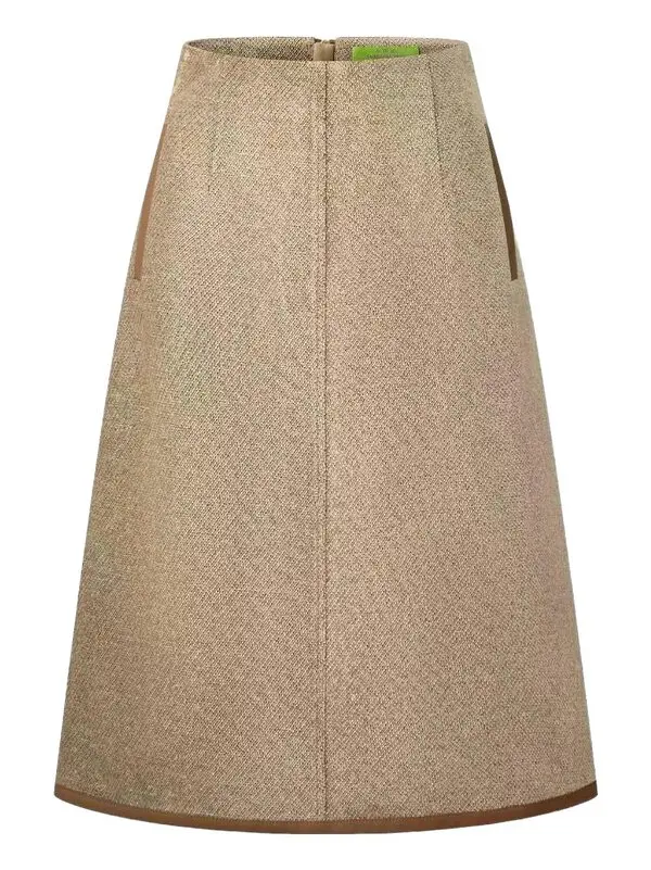 Shanghai Tang Textured A-line Skirt - Brown