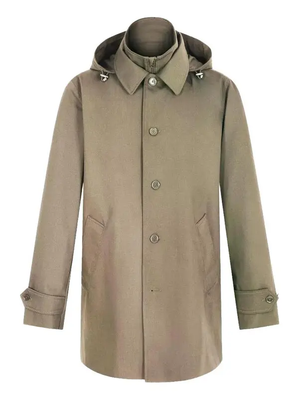 FURSAC Hooded Button-fastening Parka - Neutrals
