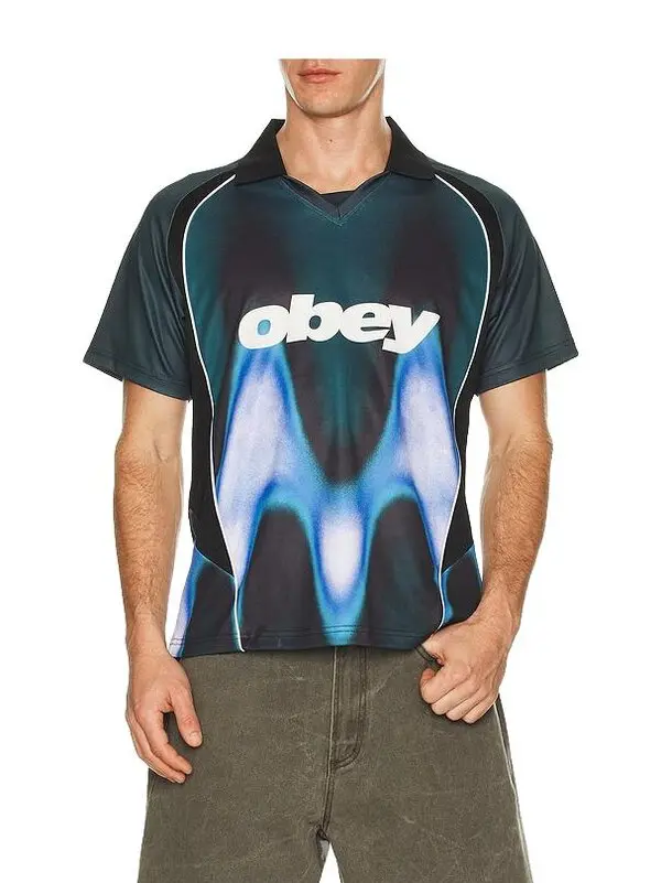 Obey Blurred Soccer Jersey - Dark Teal Multi