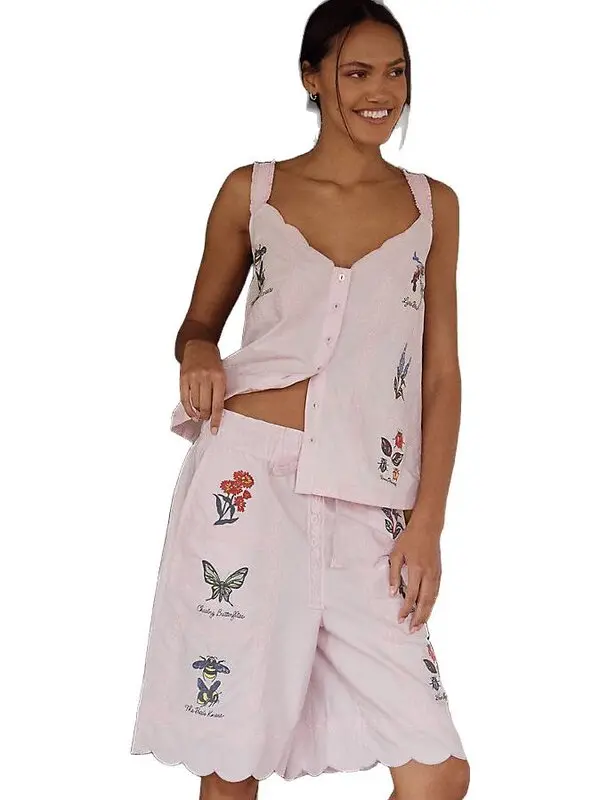 LYREBIRD Embroidered Bermuda Shorts - Orchid Ice