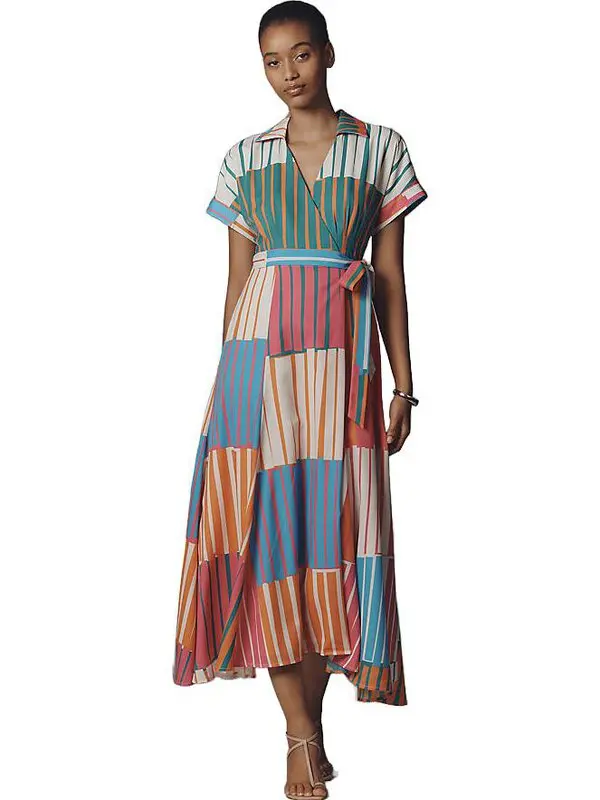 HUTCH Johnnie Midi Dress - Multi Stripe