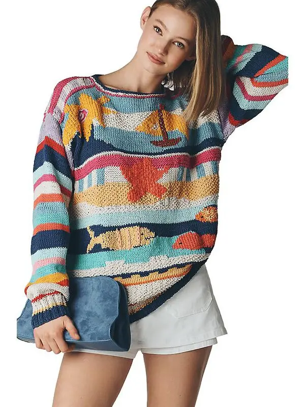 TACH Calamardo Cotton Sweater - Multi