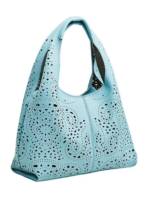 MELIE BIANCO Perforated Mini Hand Bag - Light Blue