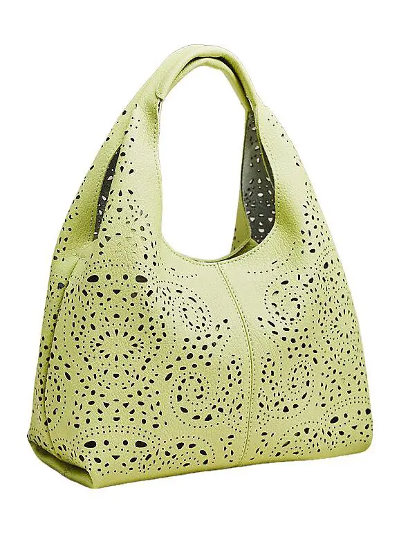 MELIE BIANCO Perforated Mini Hand Bag - Light Green