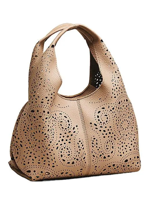 MELIE BIANCO Perforated Mini Hand Bag - Tan