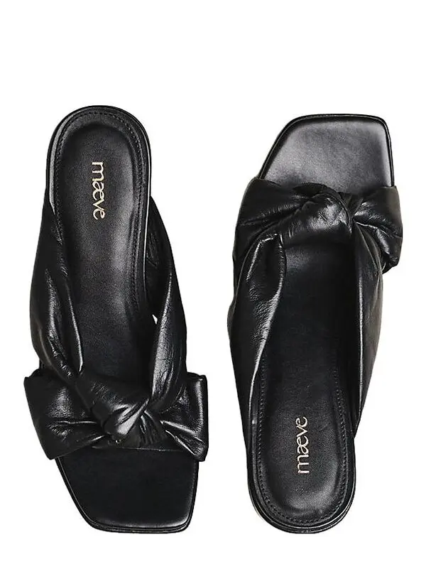 Maeve Knotted Platform Sandals - Black