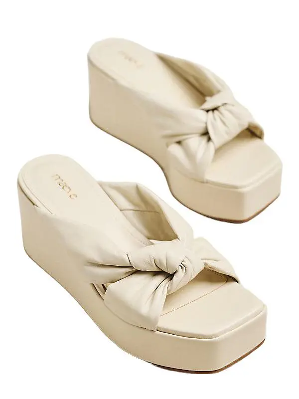Maeve Knotted Platform Sandals - Cream