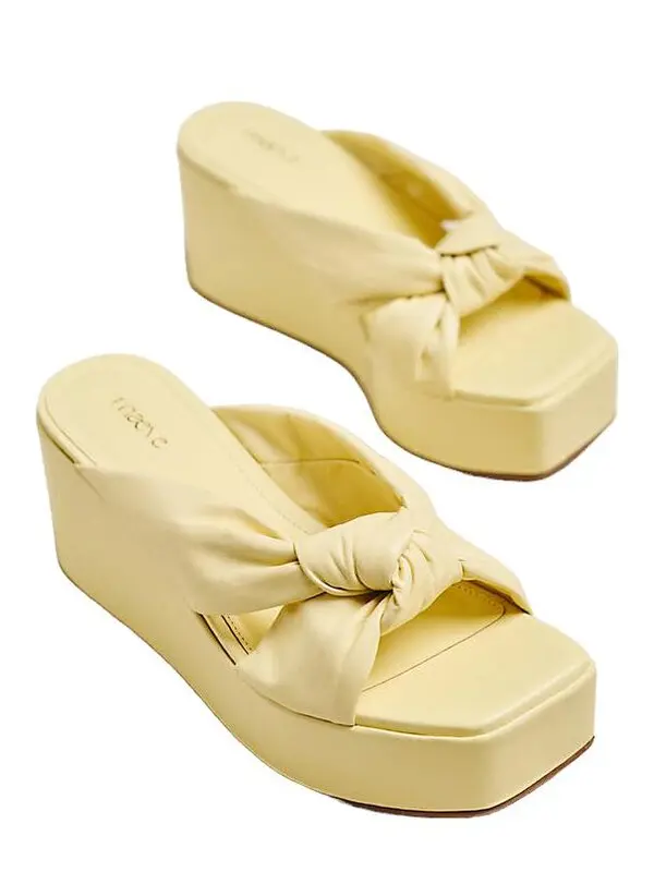 Maeve Knotted Platform Sandals - Yellow