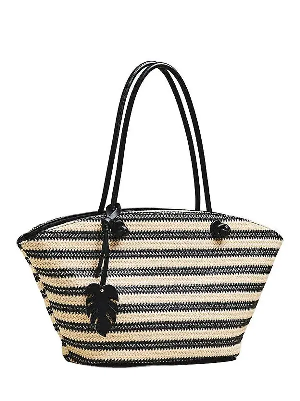 AOTA Jessica Raffia Tote Bag - Black