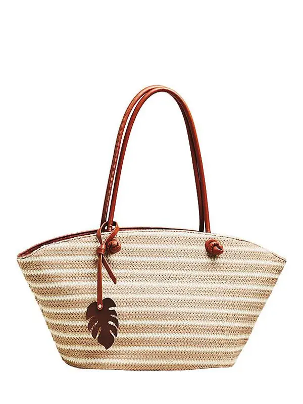 AOTA Jessica Raffia Tote Bag - Tan