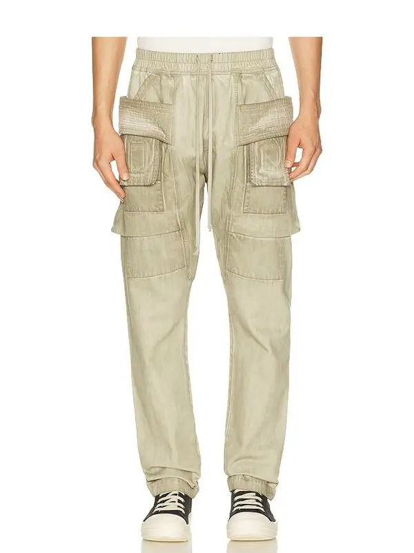 Rick Owens Creatch Cargo Drawstring In Cream - Sand