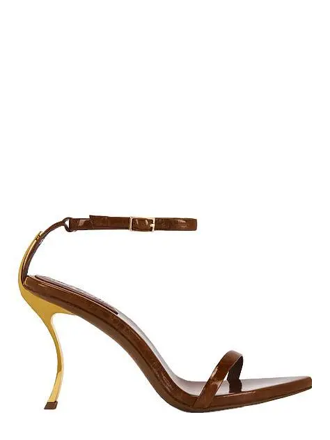 Jeffrey Campbell Obsession Sandal - Tan Crinkle & Gold