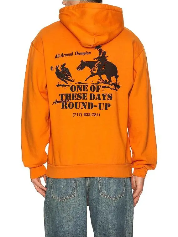 ONE OF THESE DAYS Round Up Pullover Hoodie - Orange