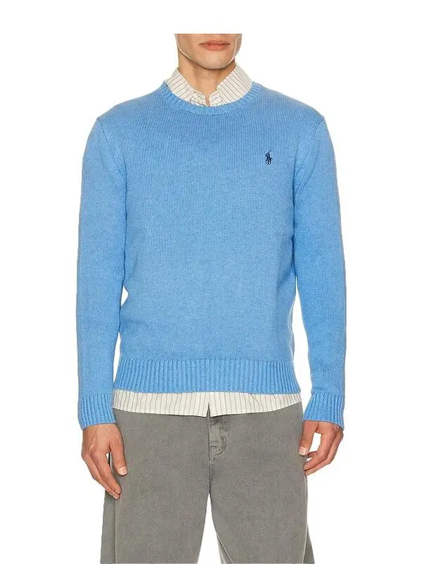 Polo Ralph Lauren Cotton Shaker Knit Crewneck Sweater - Soft Royal Heather