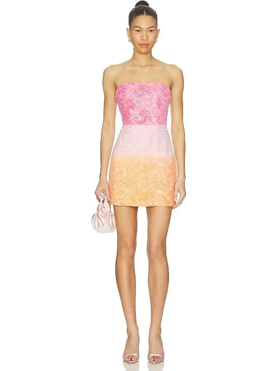 ELLIATT Lumira Strapless Mini Dress - Pink Ombre