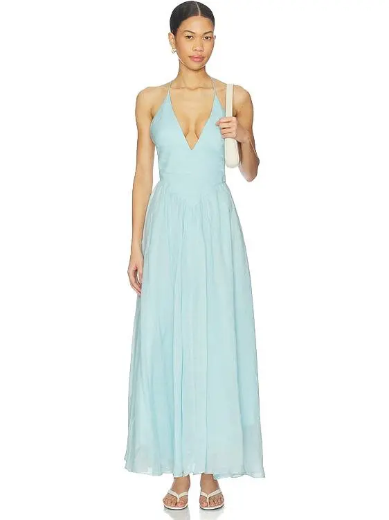Bardot Arletha Halter Maxi Dress - Soft Blue