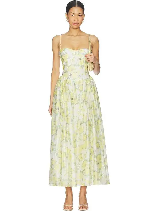 Bardot Estie Printed Maxi Dress - Yellow Floral