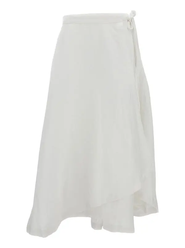 Polo Ralph Lauren Linen Wrap Maxi Skirt - White