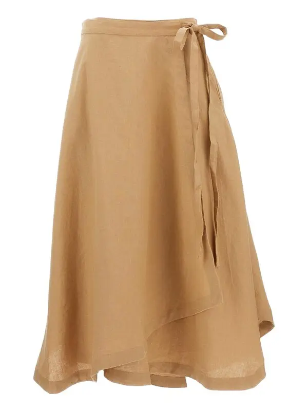 Polo Ralph Lauren Linen Wrap Skirt - Beige