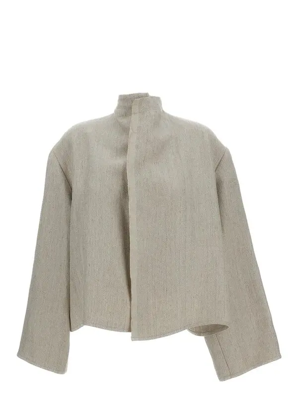 Dusan Linen Open Jacket - Beige