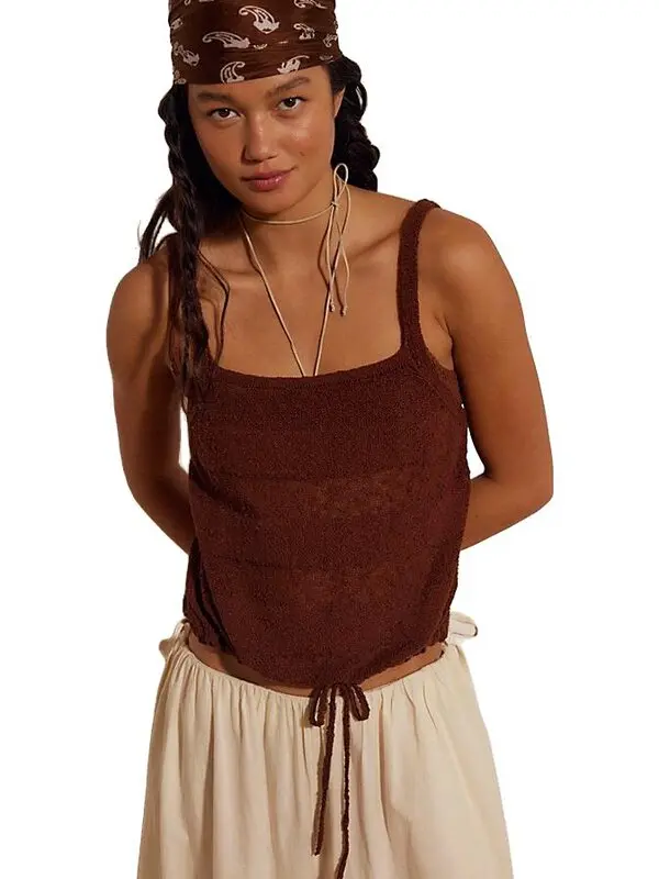 Free People By The Beach Sweater Tank - Cappuccino
