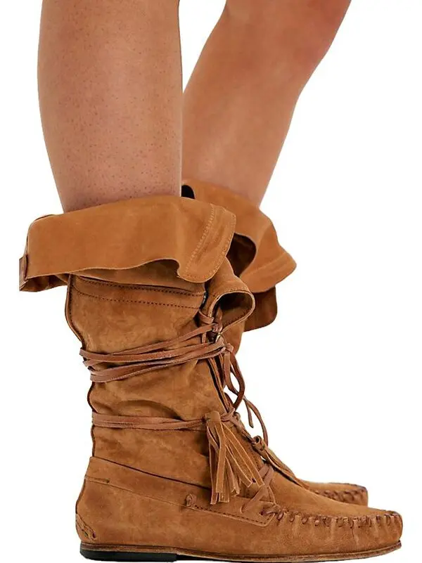 A.S.98 Davis Tall Mocc Boots - Tiger/camel