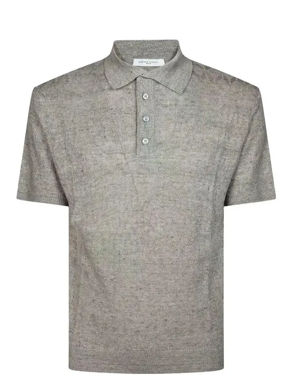 DANIELE FIESOLI Textured Polo Shirt - Grey