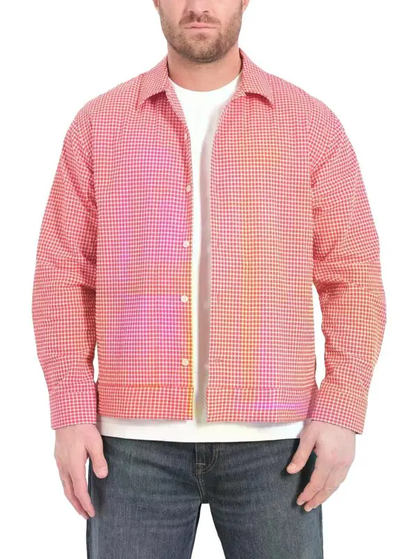 Nn07 Reed Checked Button Shirt - Red