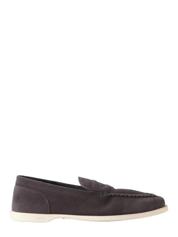 John Lobb Pace Suede Loafers - Gray