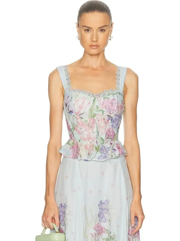 Charo Ruiz Ibiza Floret Top - Blue Botanic