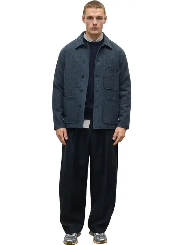 Johnstons Of Elgin The Weavers Hairline Jacket - Navy
