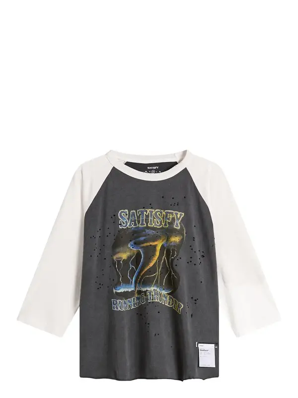 Satisfy Mothtech™ Baseball T-shirt - Aged Black/off-white