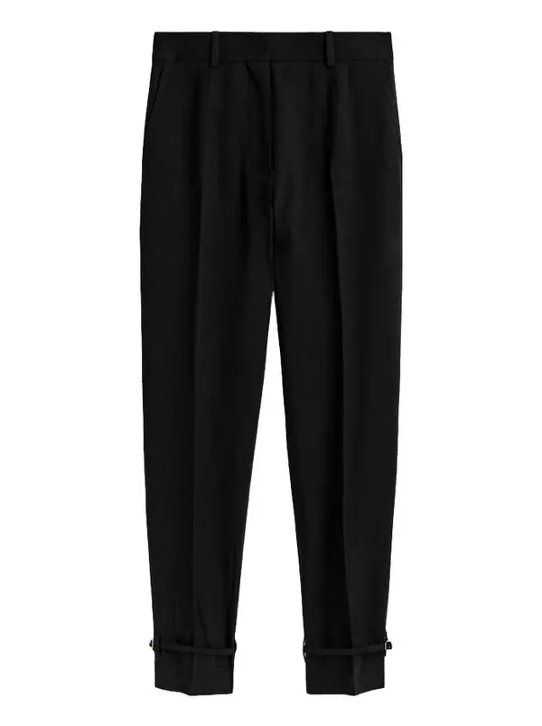 Cos Linen Straight-leg Trousers - Black