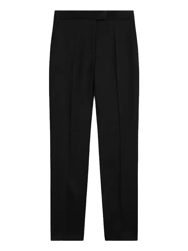 Cos Tailored Satin Straight-leg Trousers - Black