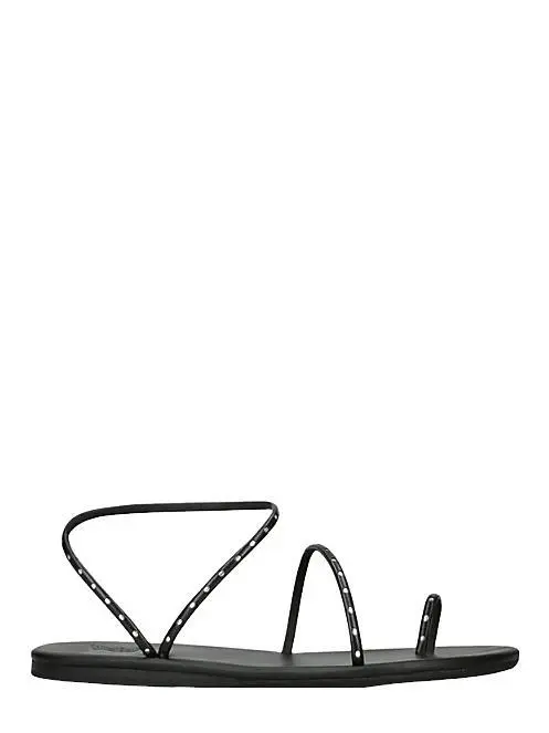 ANCIENT GREEK SANDALS Astro Faux-leather Flat Sandals - Black