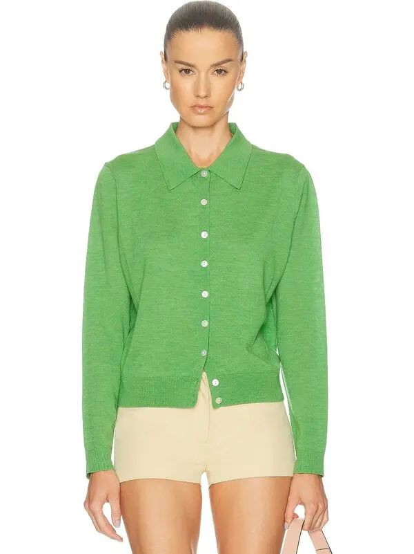 Sandy Liang Ley Cardigan - Heather Green