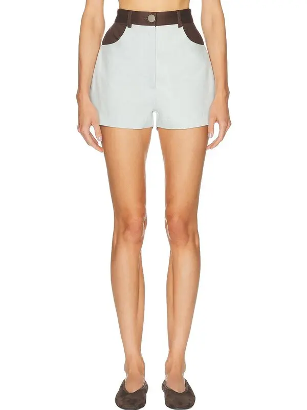 Matthew Bruch High Waist Combo Hot Short - Light Denim